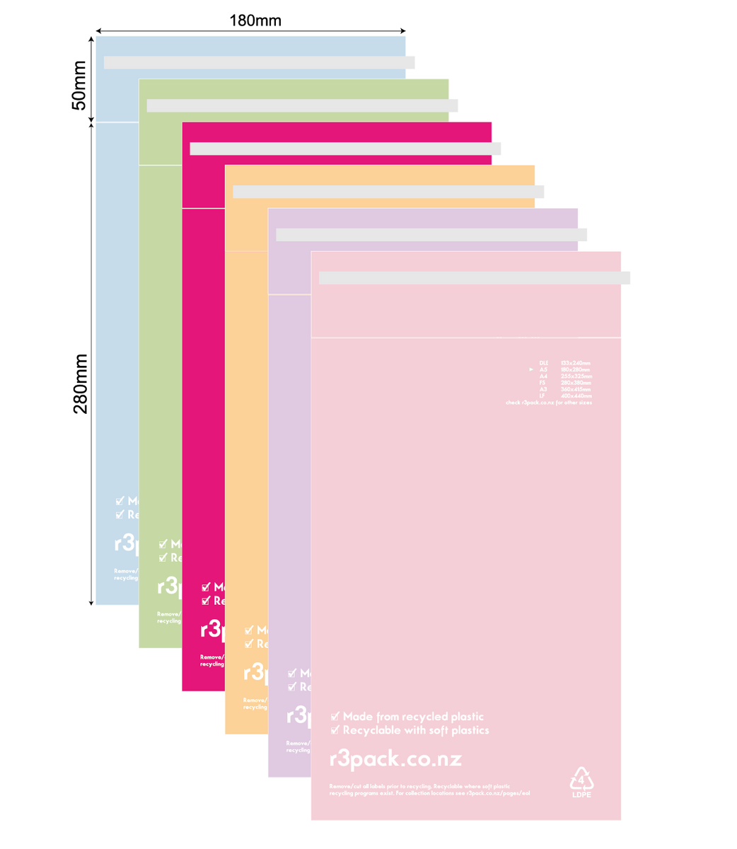 TESTER PACK of Coloured Recycled Courier Bags (free shipping) – r3pack