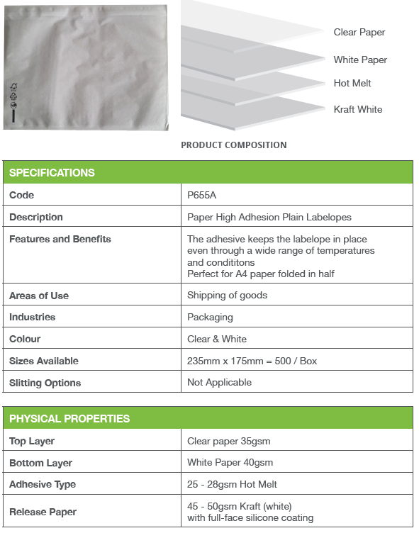 Eco Paper Plain Labelopes A5 235x175mm (box of 500) – r3pack